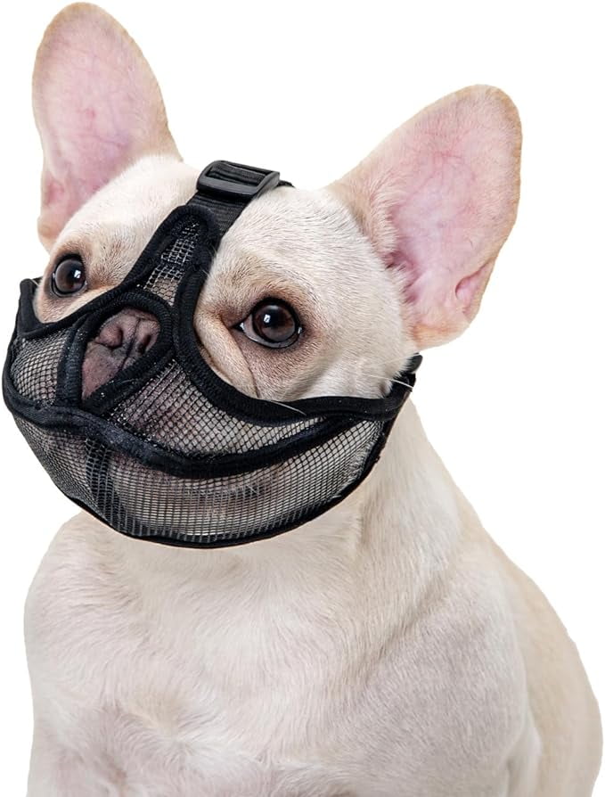 Short Snout Dog Muzzle, Adjustable Breathable Mesh, Flat Face Anti ...