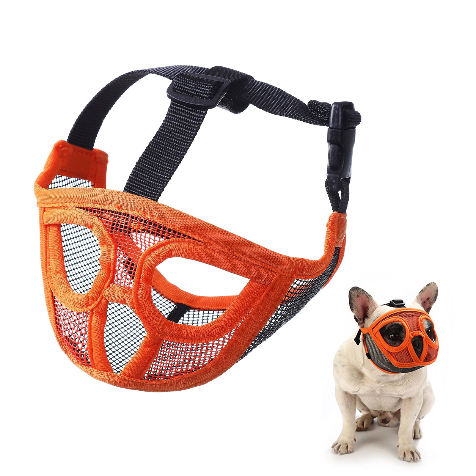 Short Snout Dog Muzzle Bulldog Muzzle Adjustable Breathable Mesh for ...