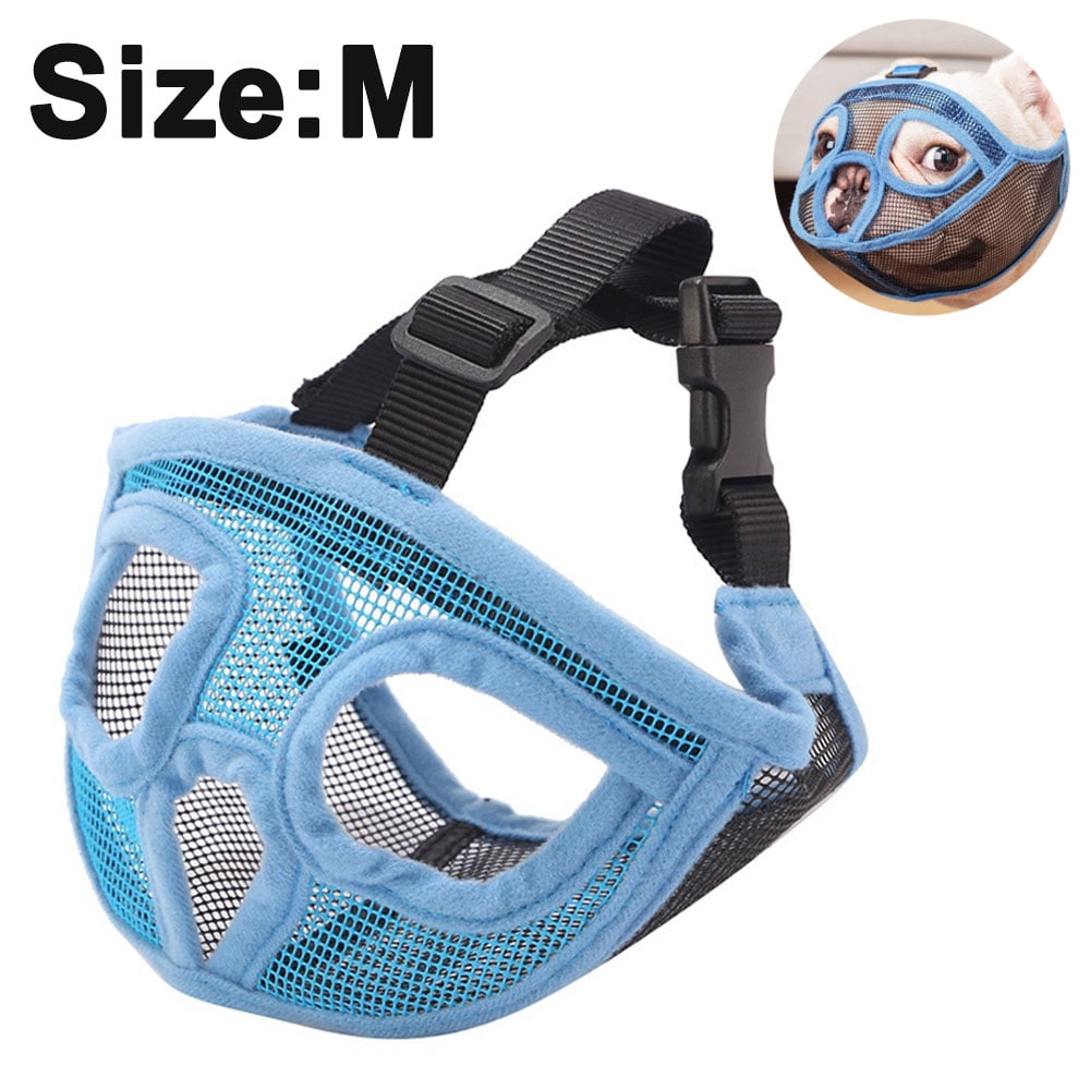 Short Snout Dog Muzzles- Adjustable Breathable Mesh Bulldog Muzzle for ...