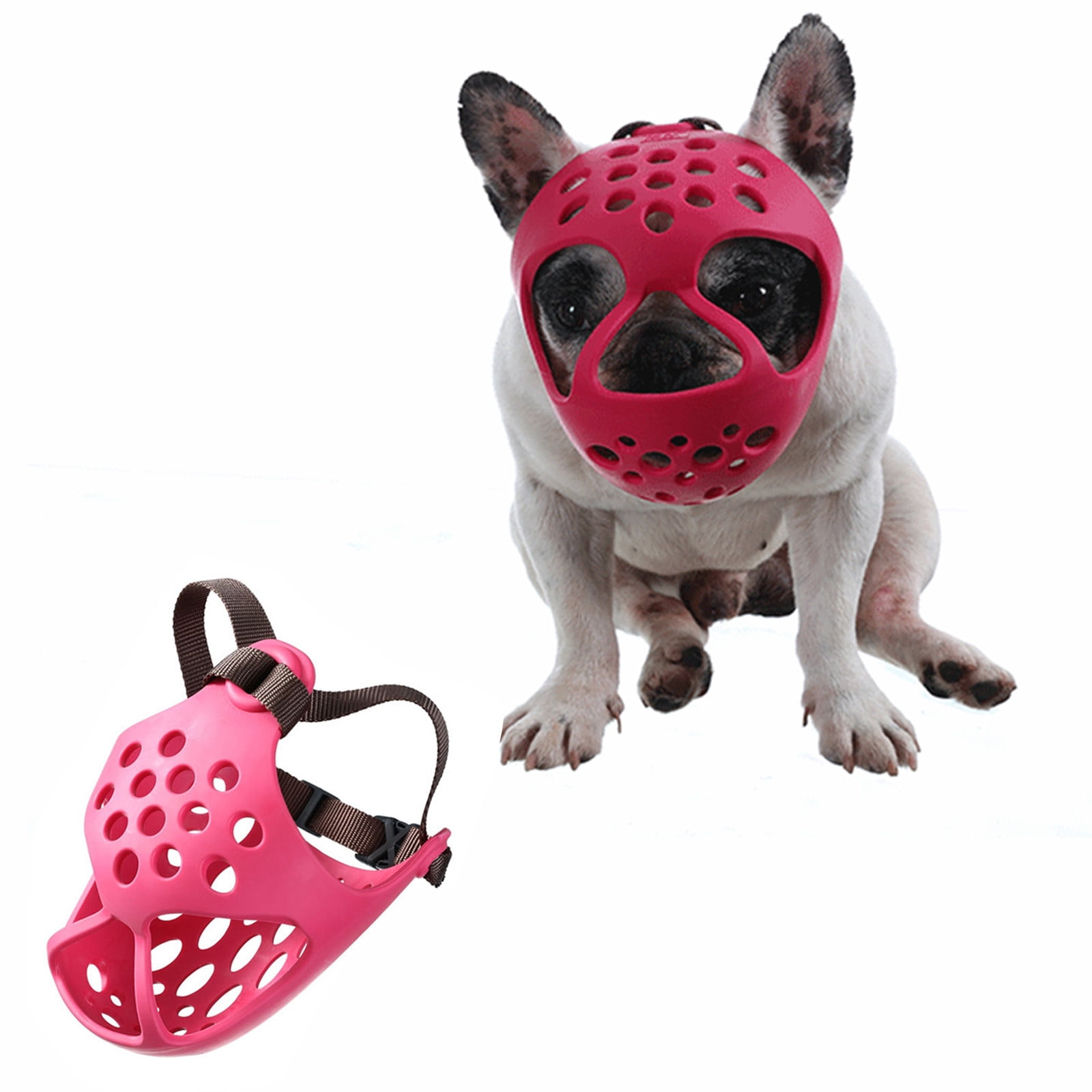 Short Snout Dog Muzzles - Bulldog Muzzle Adjustable Breathable Mesh Dog ...