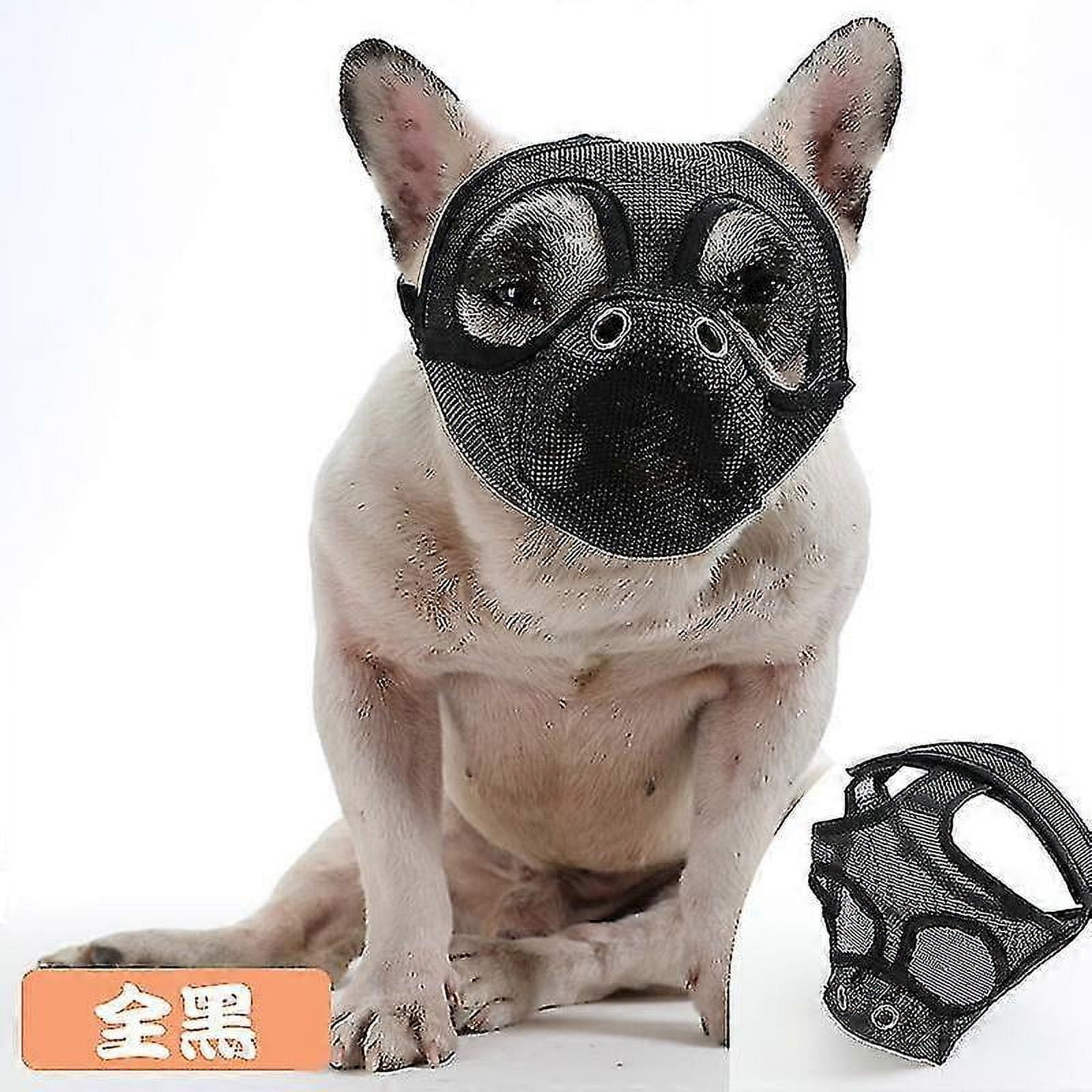 Short Snout Dog Muzzles,bulldog Muzzle Adjustable Breathable Mesh Dog ...