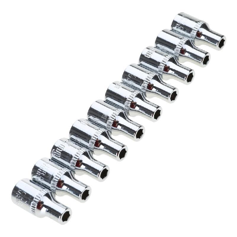 Short Socket Set 1/4Inch Drive 6 Point Metric Size 4mm to 14mm for Auto ...