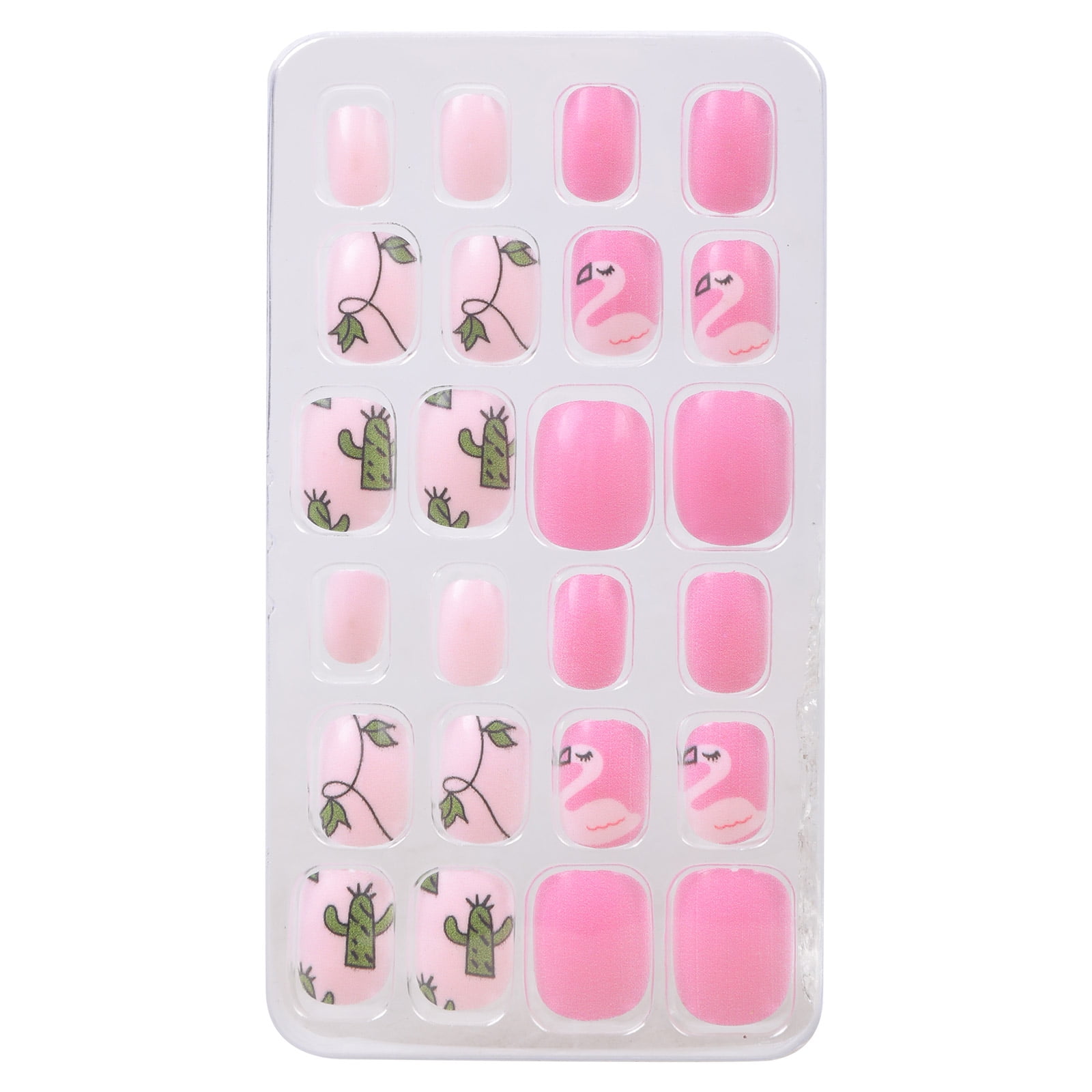 Short Square Nails ChildrenAdu1tCandy Full Press On Fake Art for Girls ...