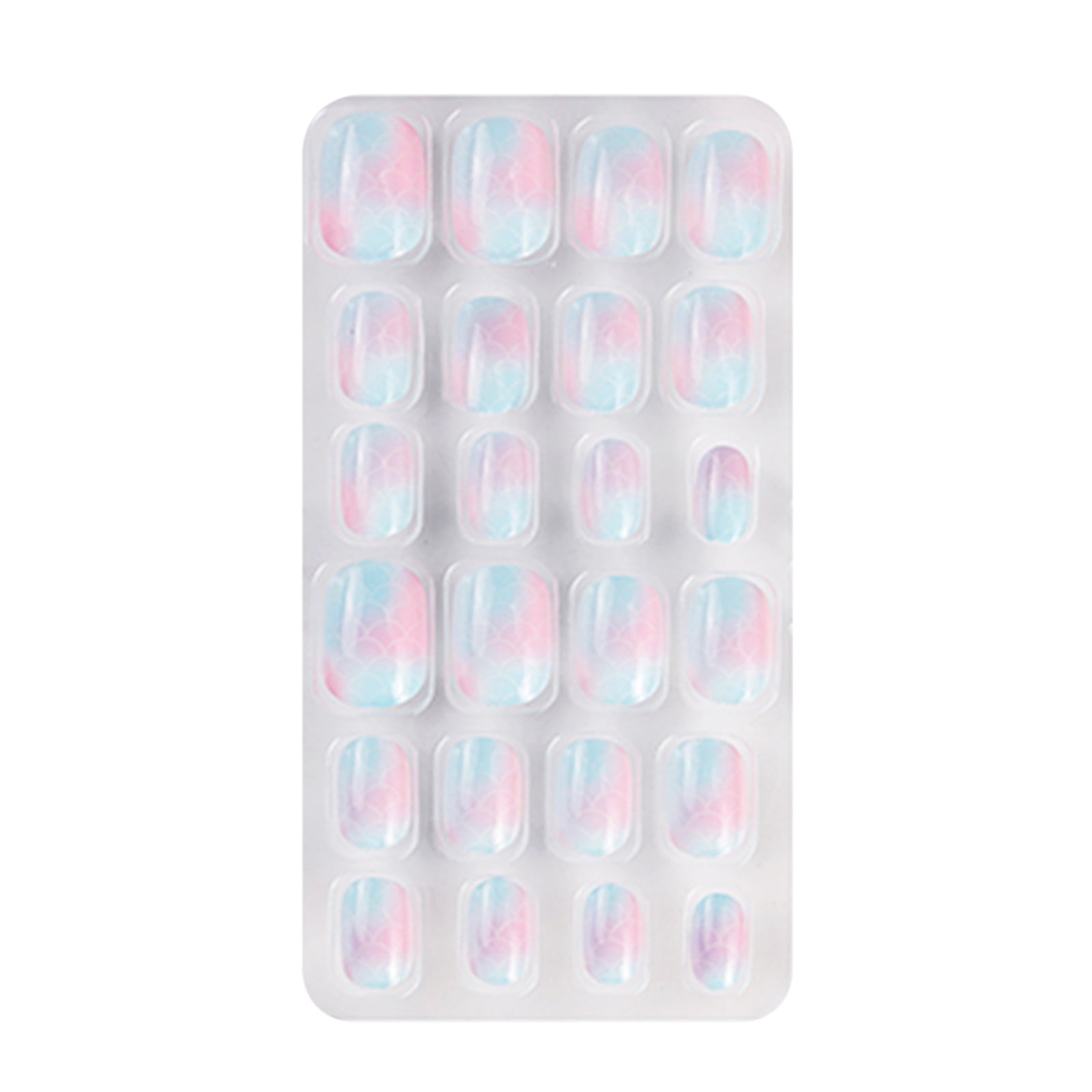 Short Square Nails ChildrenAdu1tCandy Full Press On Fake Art for Girls ...