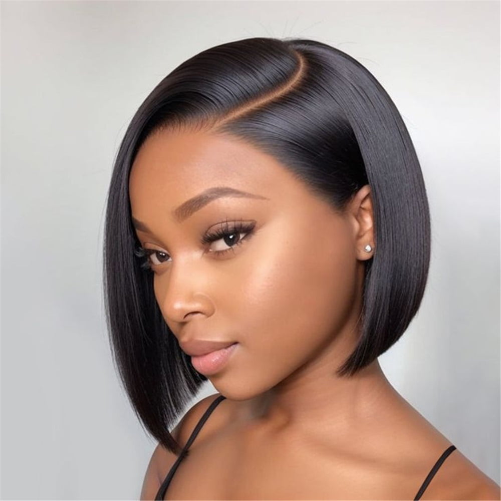 Short Straight Side Part Bob Human Hair Wigs Bob Part Lace Wigs Indian ...