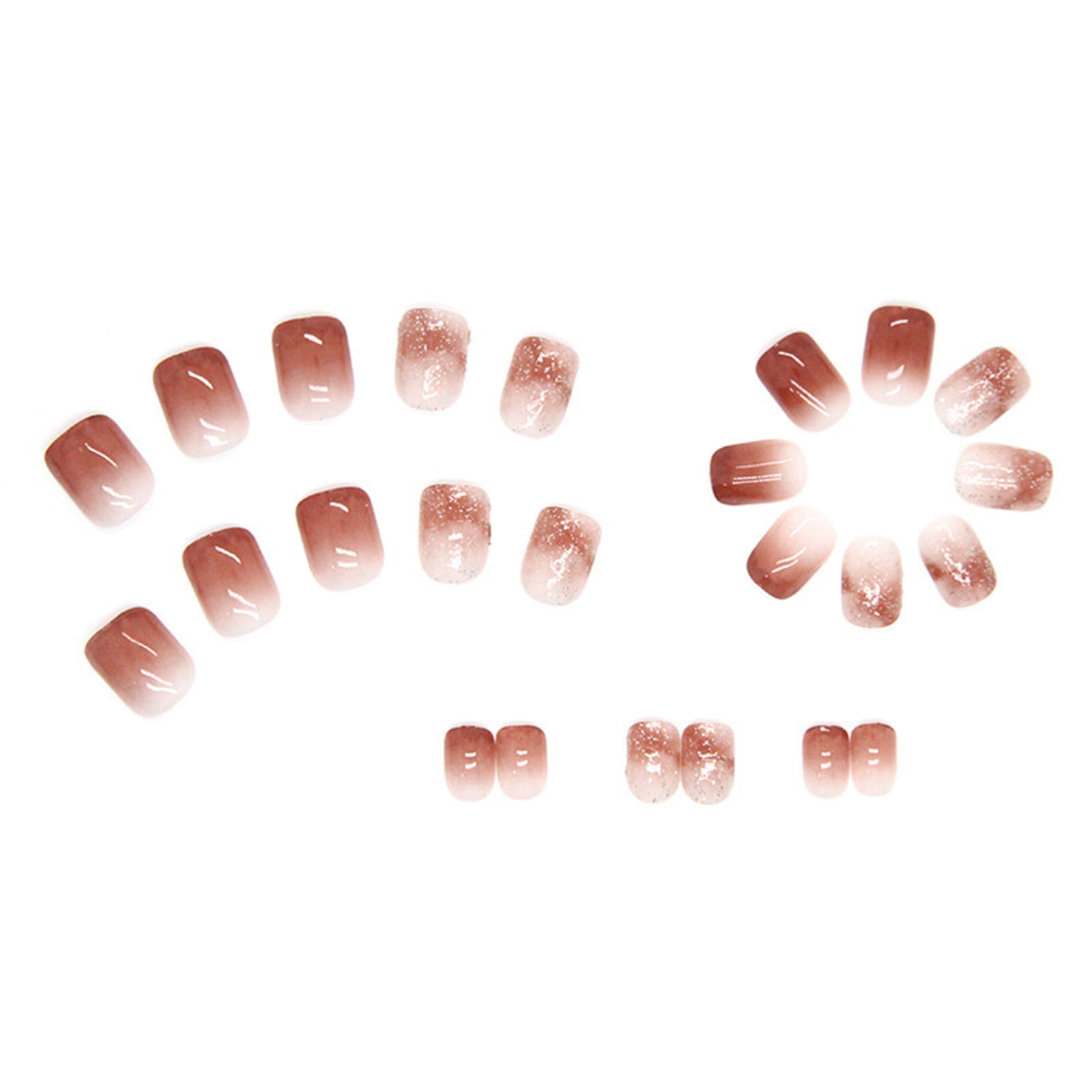 Short Style Wearing Nail Simple Jumping Color Ice Through Red Brown ...