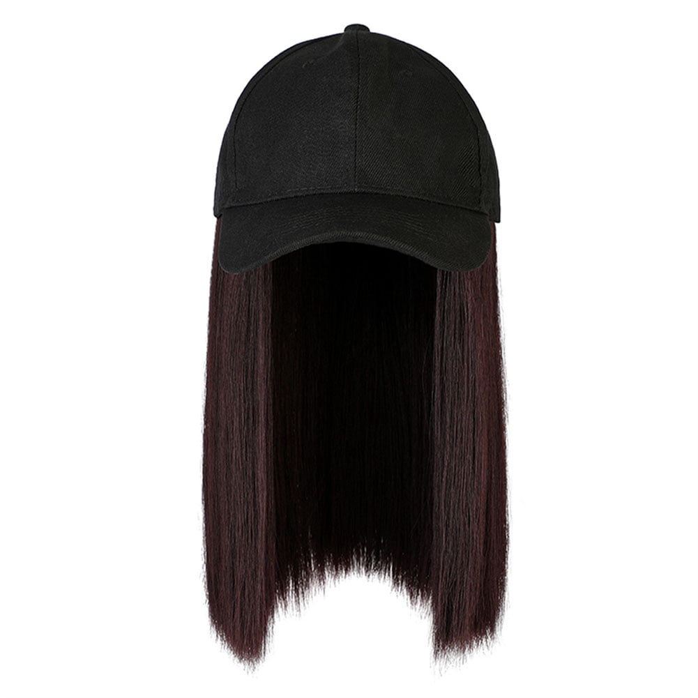 Short Synthetic Bob Baseball Cap Hair Wigs Straight/wave, One-piece Bob ...