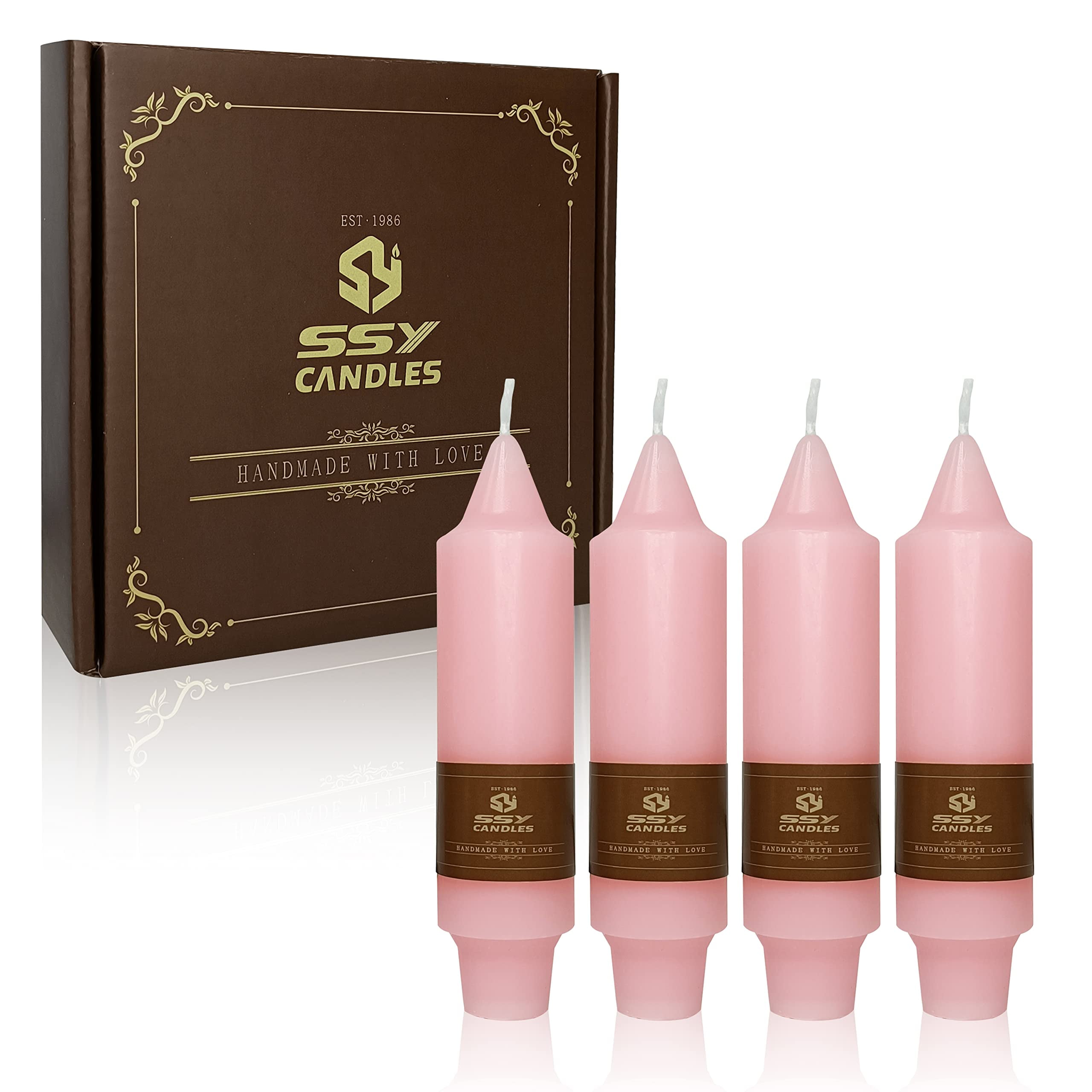 Short Taper Candles 4 Pack Pink Candlesticks 5inch Tapered Candle ...