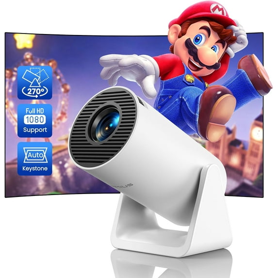 Short Throw/Adjustable Stand]Mini projector with WiFi and Bluetooth ...