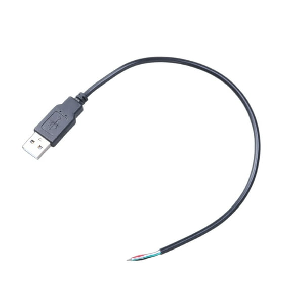 Short USB Male 4 Pin Bare Wire, USB 5V 4 Pin Pigtail Open End Power and ...