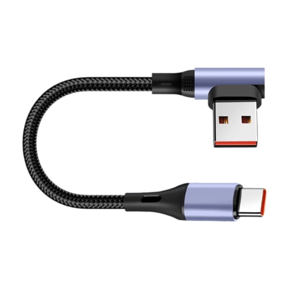 Short USB to USB C Charging Cable Line 90 Degree Bend/Straight Head 15 ...