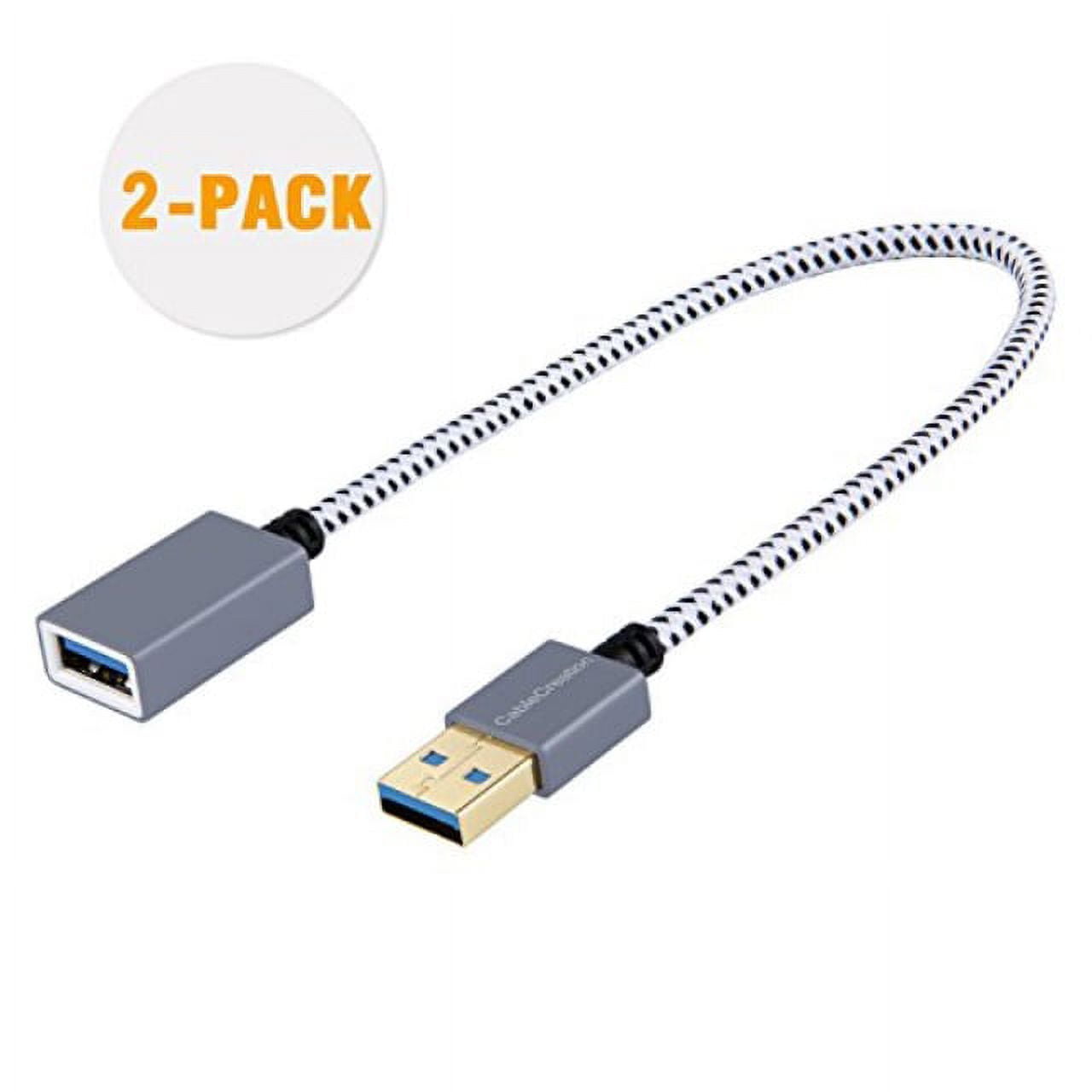 Short USB3.0 Extension Cable, CableCreation [2-Pack] USB 3.0 A Male to ...