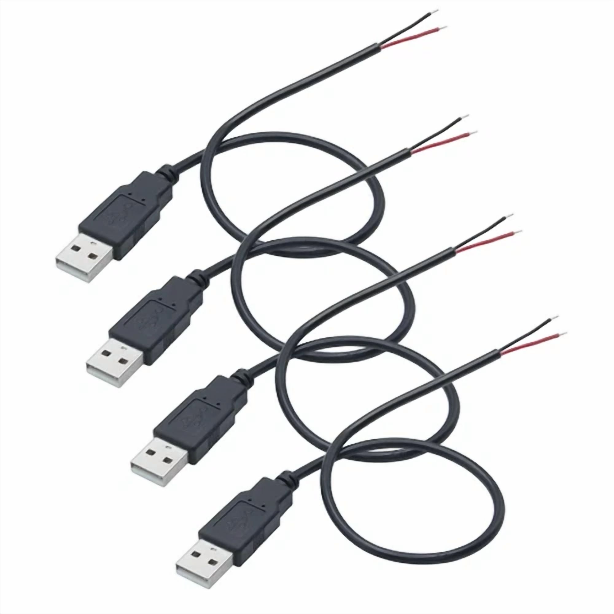 Short Usb A Male 2 Pin Bare 2.0 2 Wire(30Cm/11.8In) - Walmart.com