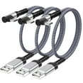 Short Usb Type C Cable, 3-Pack 1Ft Usb-C Right Angle Plug 3A Fast ...