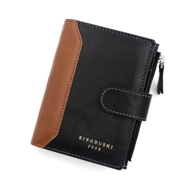 Men's Wallet Short Zipper Wallet Fashion Multi-Card-Slot Vertical Mini ...