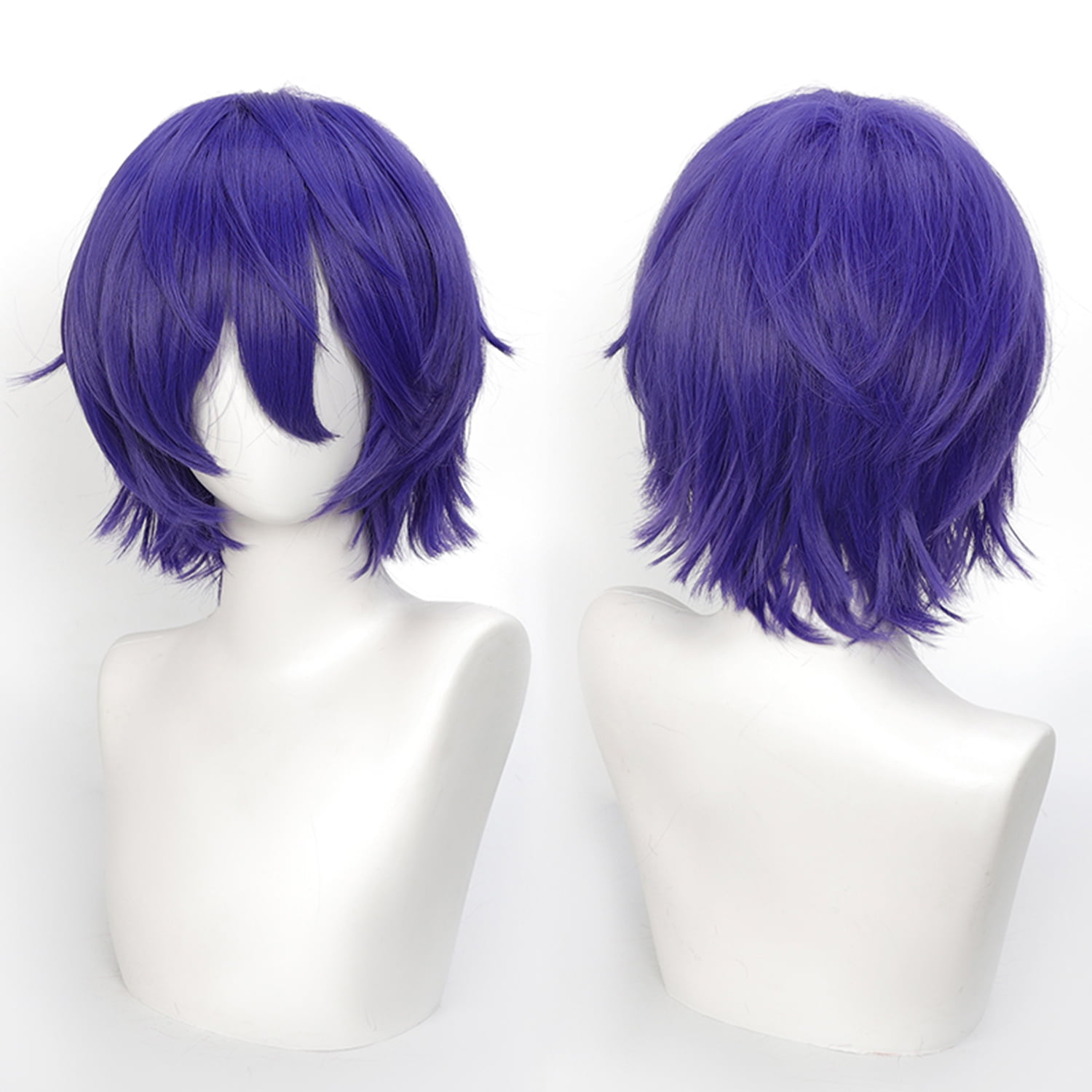 Short Wavy Bob Synthetic Wig with Air Bangs Heat Resistance Shoulder ...