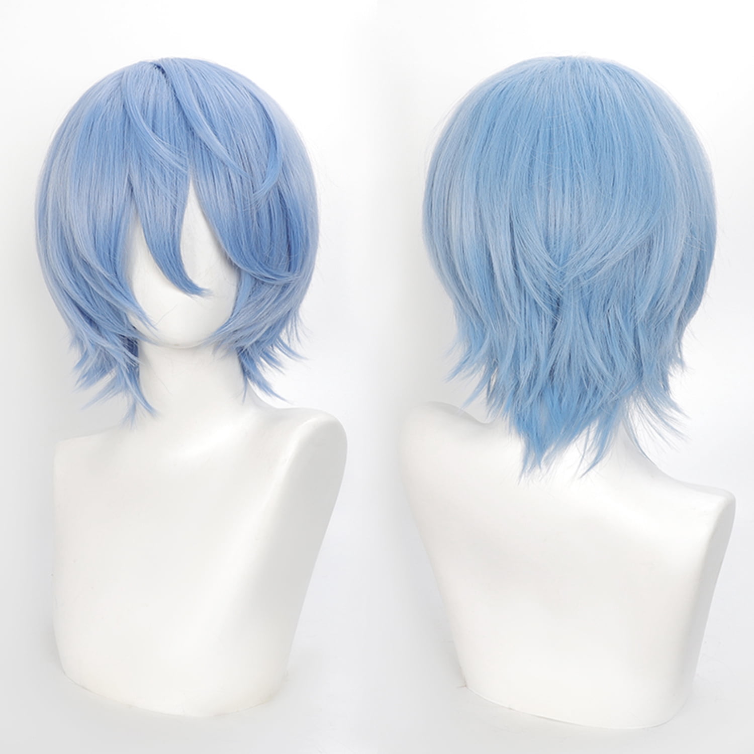 Short Wavy Bob Synthetic Wig with Air Bangs Heat Resistance Shoulder ...