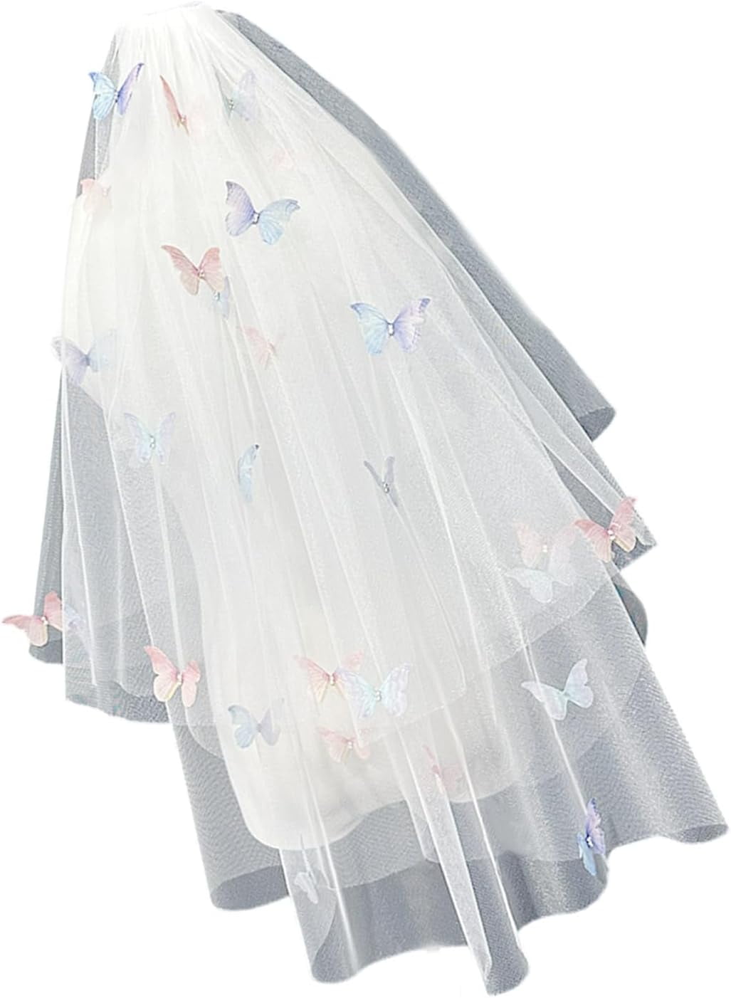 Short Wedding Veil For Bride Butterfly Veil For Bachelorette Party With ...
