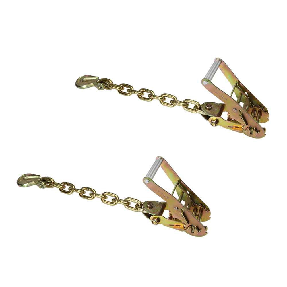 Short Wide Handle Ratchet w/ Chain Extension applied to bolt of ratc ...
