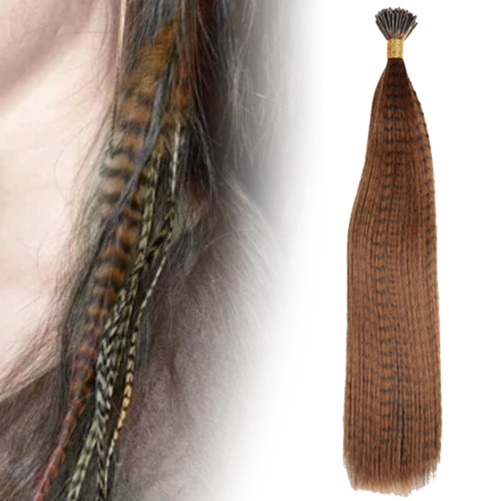 Short Wig,100 Pcs 1 Pack of Colored Feather Hair Extension Stick Hair ...