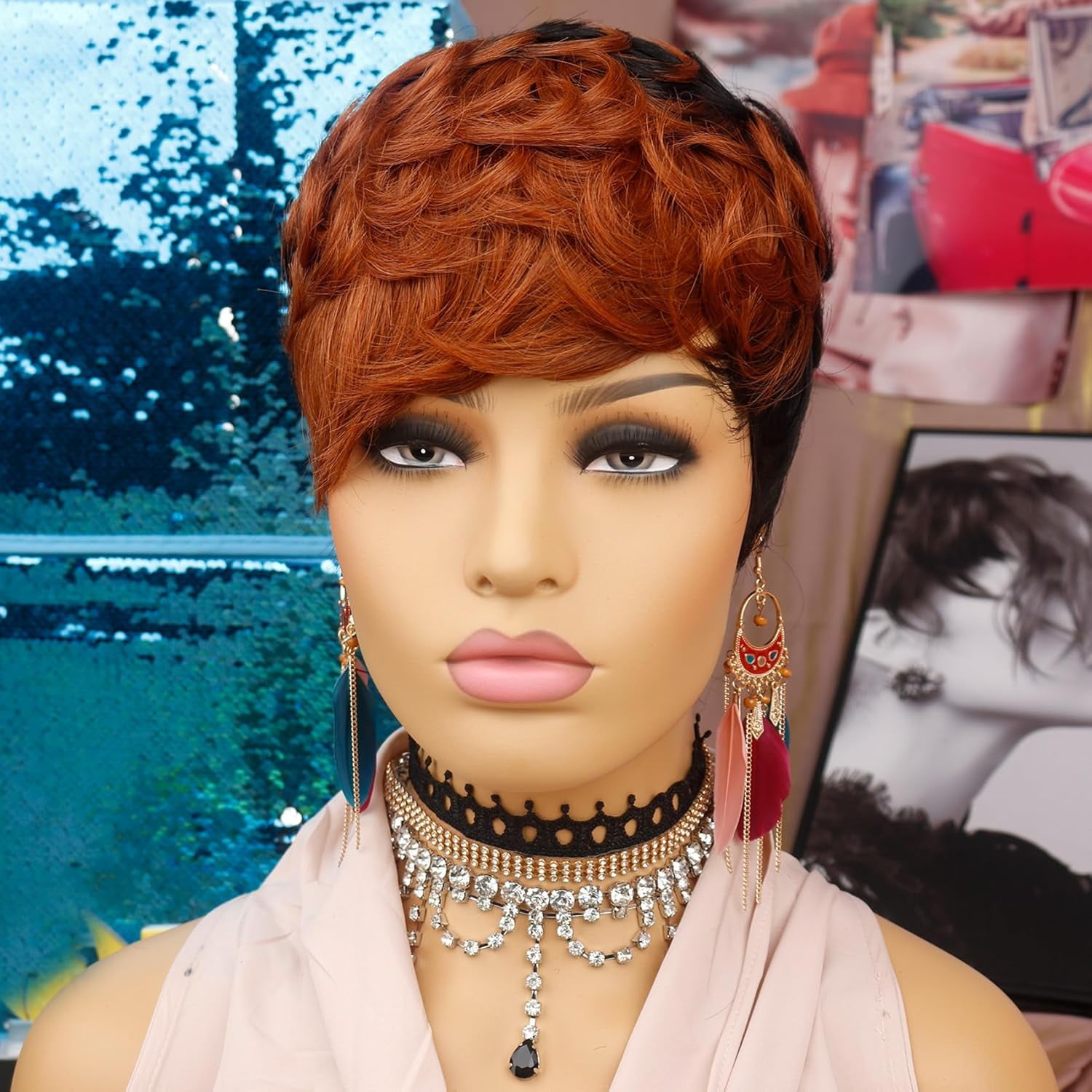 Short Wigs for Black Women Human Hair Pixie Cut Wig Human Hair Black ...