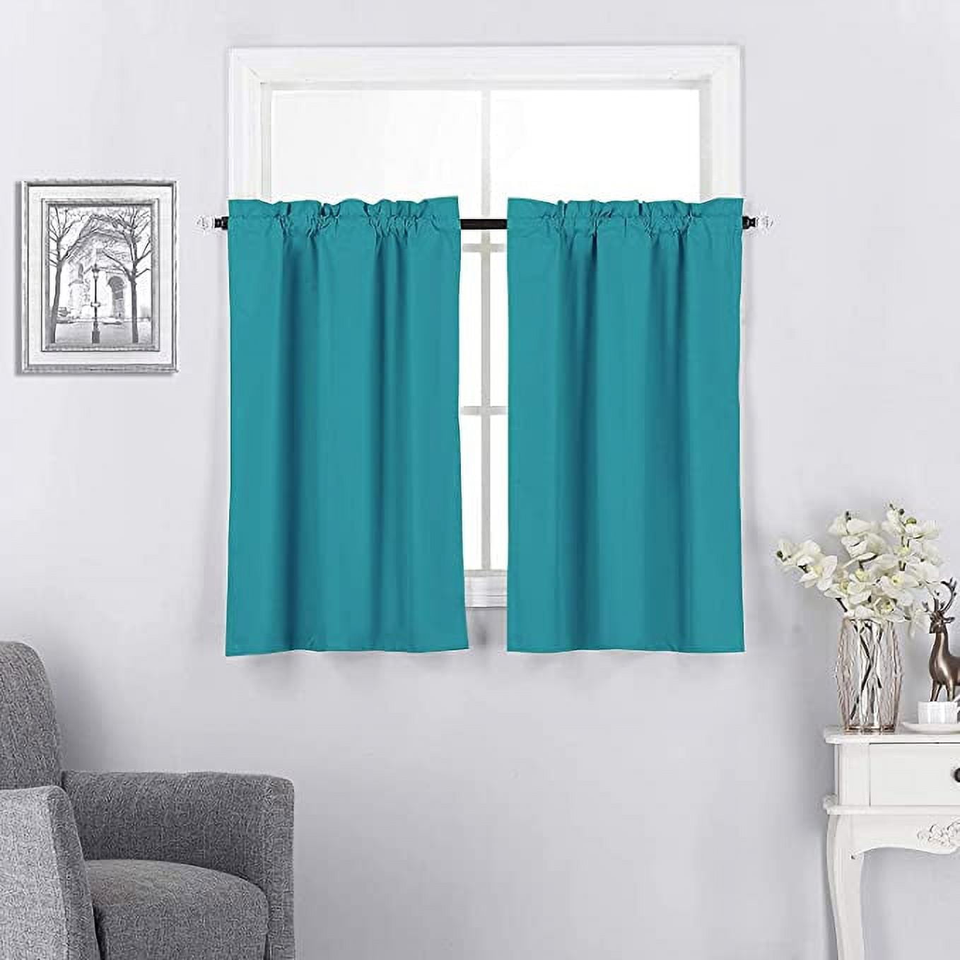 Walmart 24" Short Panel Wide Window Curtains for Kitchen & Bathroom ...