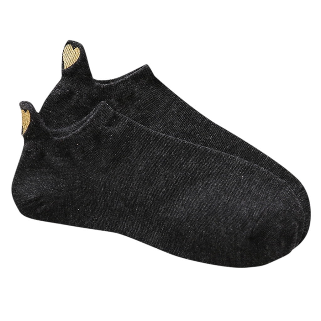 Short Women Heart Sport Cotton Sock Casual Irregular Fashion Support ...