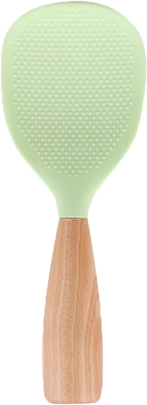Short Wooden Handle Silicone Spatula, Multi-Purpose Heat-Resistant ...