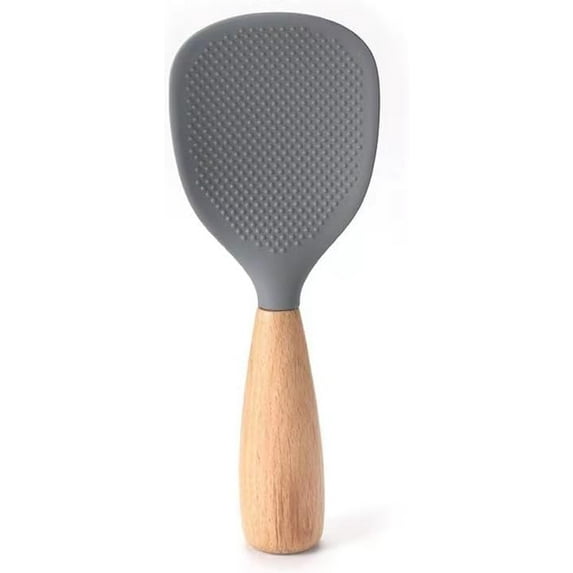 Short Wooden Handle Silicone Spatula, Multi-Purpose Heat-Resistant ...