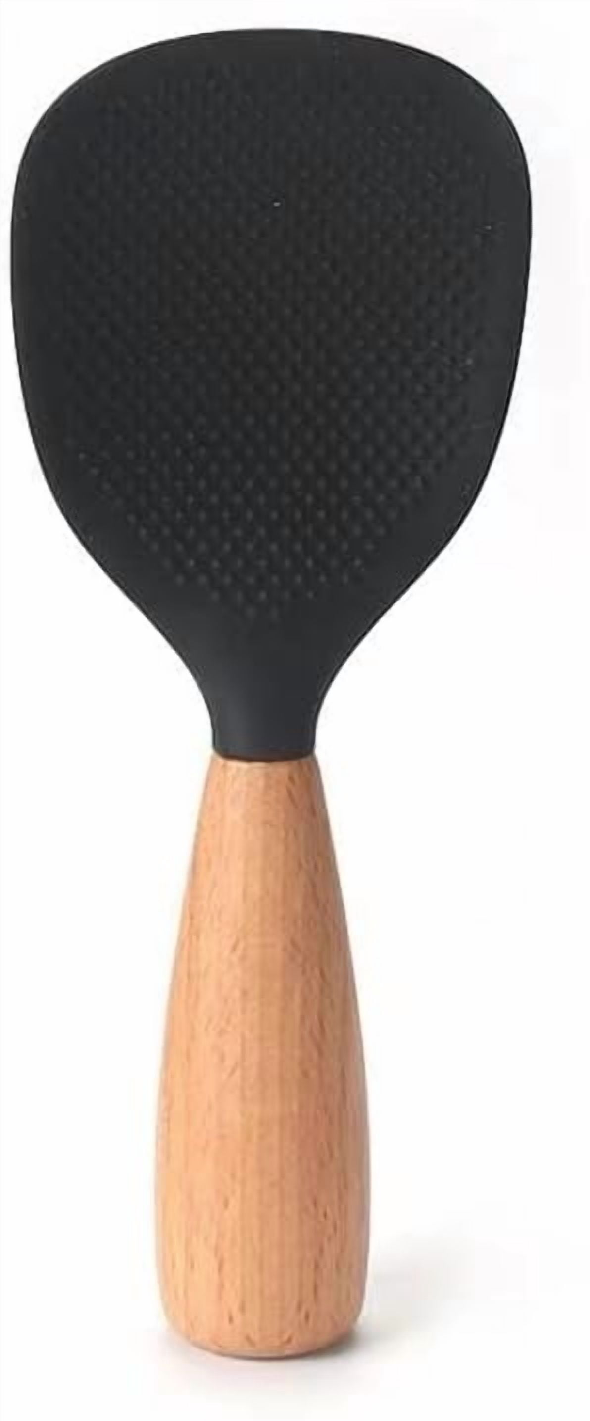 Short Wooden Handle Silicone Spatula, Multi-Purpose Heat-Resistant ...