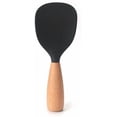 Short Wooden Handle Silicone Spatula, Multi-Purpose Heat-Resistant ...