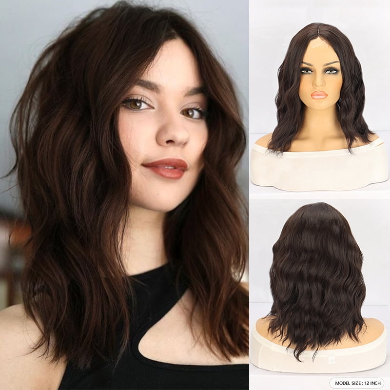 Short curly hair wavy curl short wig women's wig - Walmart.com