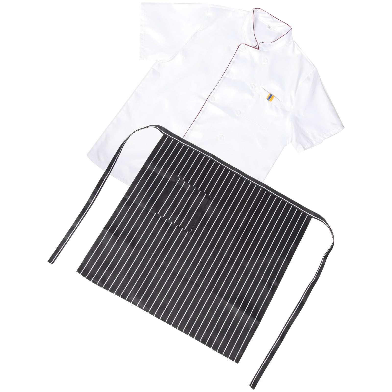 Short-sleeved Chef Uniforms Comfortable Coat Bbq Aprons Catering ...