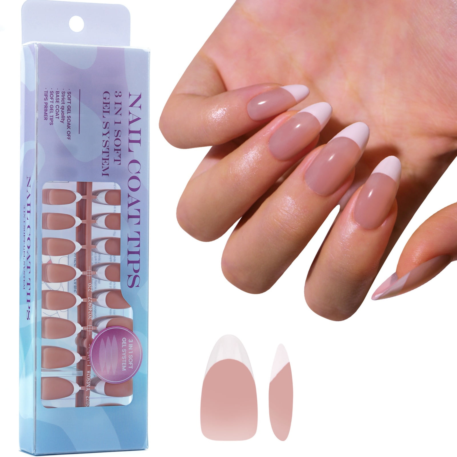 ShortSquare/Almond Soft Gels Nails Tips, Full Covers Nails Tips, Short ...