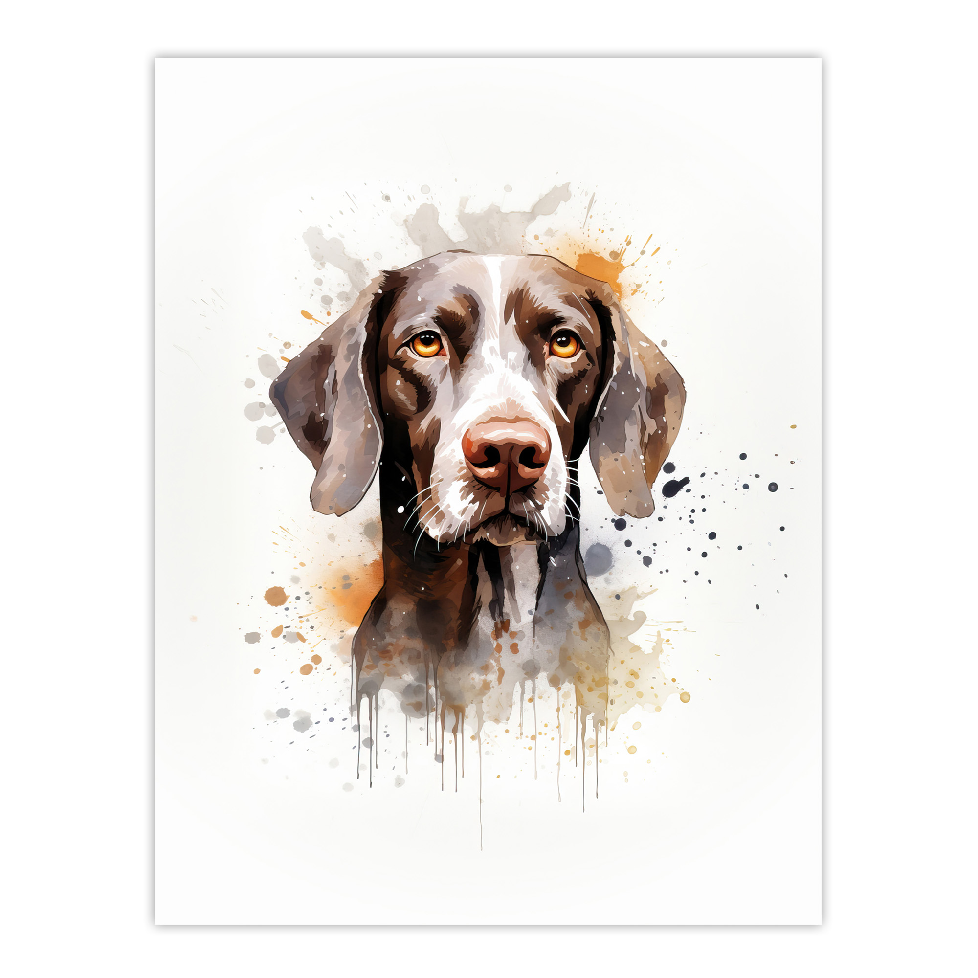 Shorthaired German Pointer Lovers Gift Watercolour Pet Portrait ...