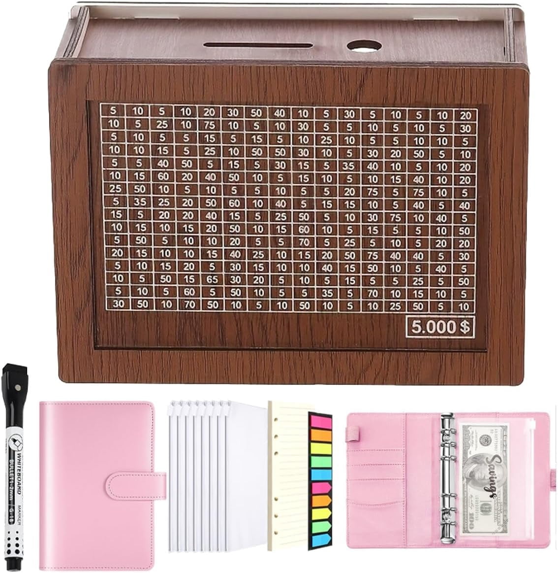 Shorthnnd Cash Vault Wooden Savings Box 10000,Adults Wooden Counting ...