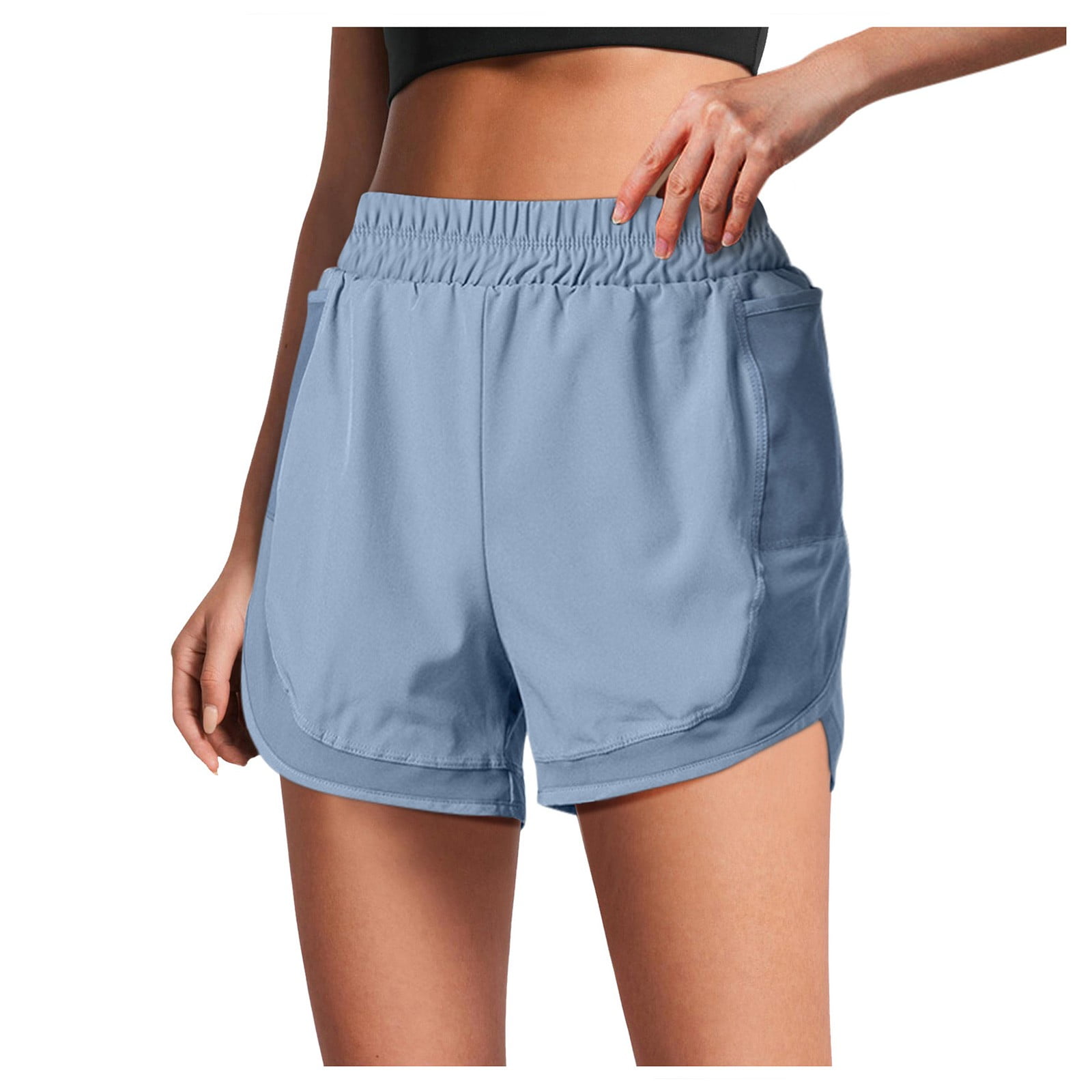 Shorts for Women Denim Plus Size Wide Leg Straight Leg Work Drawstring ...