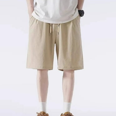 Shorts for Men Drawstring Elastic Waist Corduroy Solid Color Casual ...