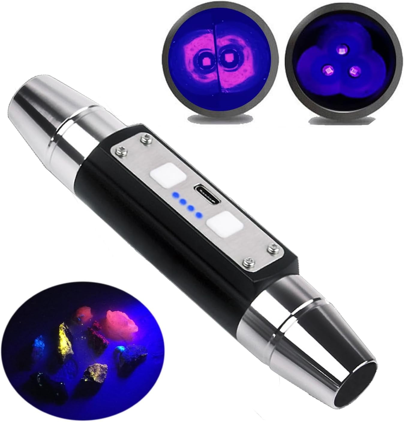 Shortwave 254nm UVC & Longwave 365nm 395nm UVA LED Flashlight ...