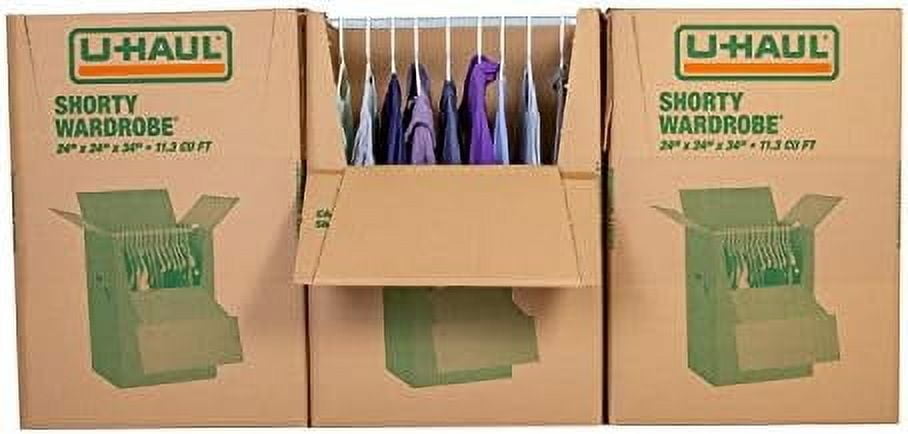 Shorty Wardrobe Boxes – Moving Boxes for Hanging Clothing - Pack of 3 ...