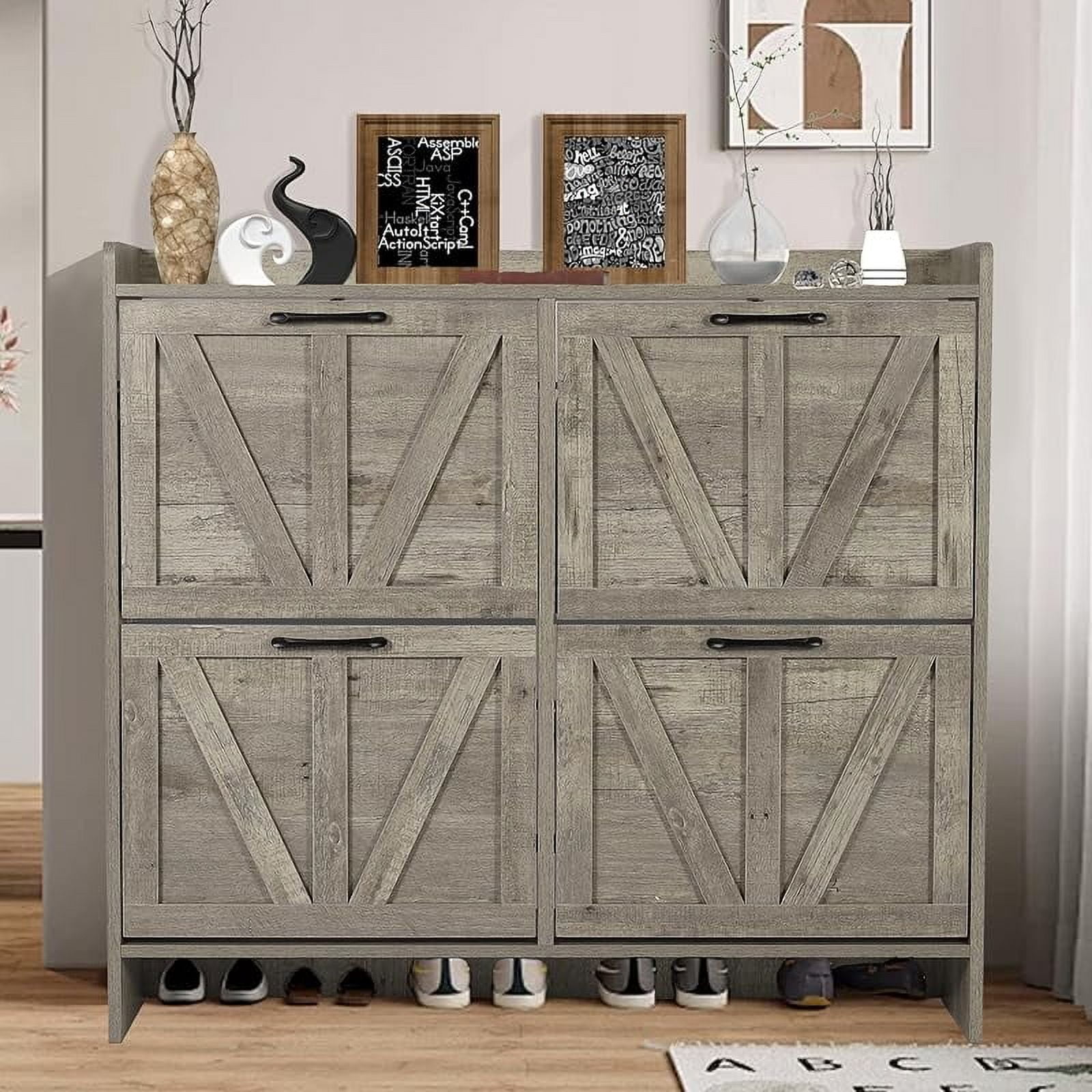 Shose Storage Cabinet for Enterway, Hidden Shoe Rack Cabinet with 2 ...