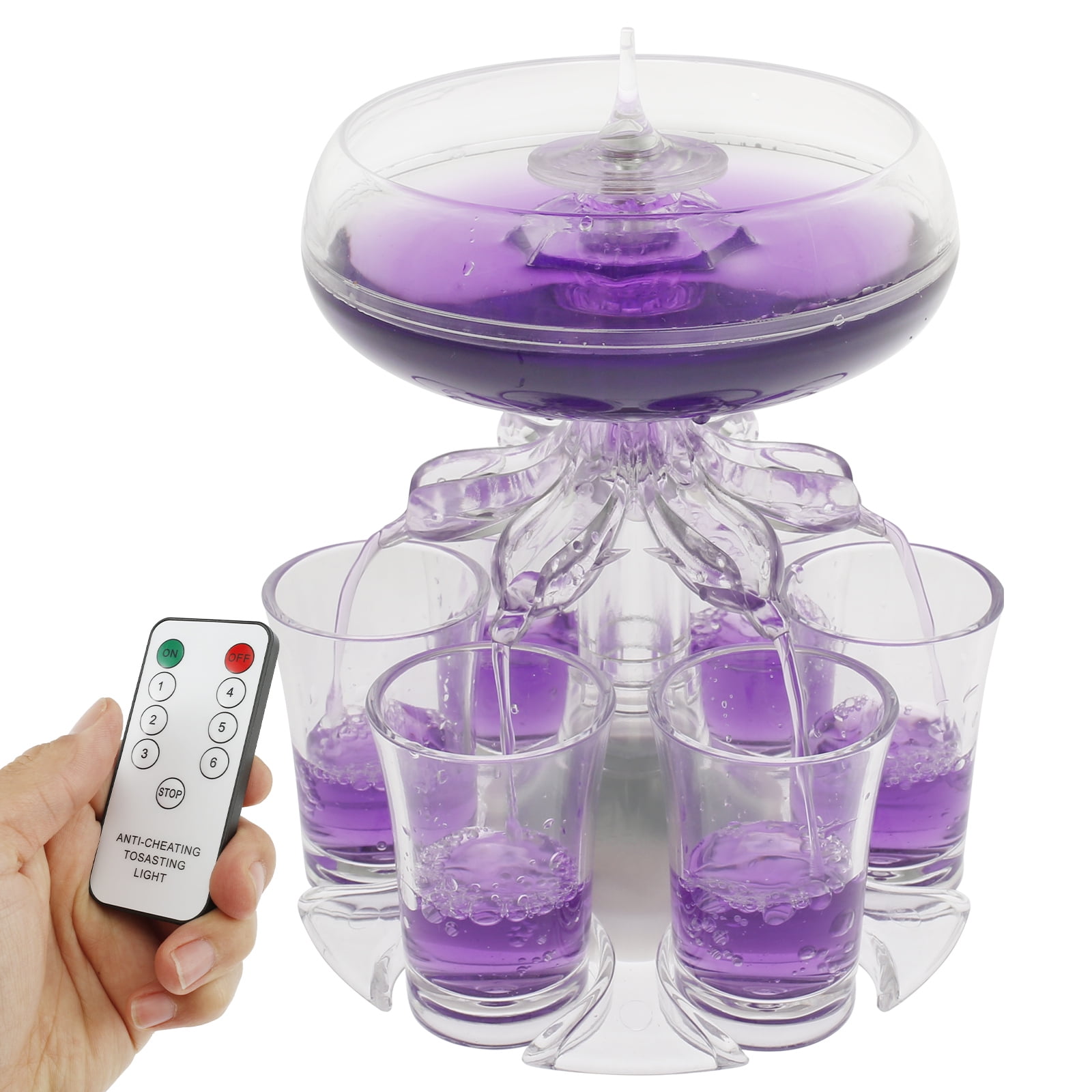 Shot Glass Dispenser and Holder 8 Effect Lights Liquid Dispenser Clear ...
