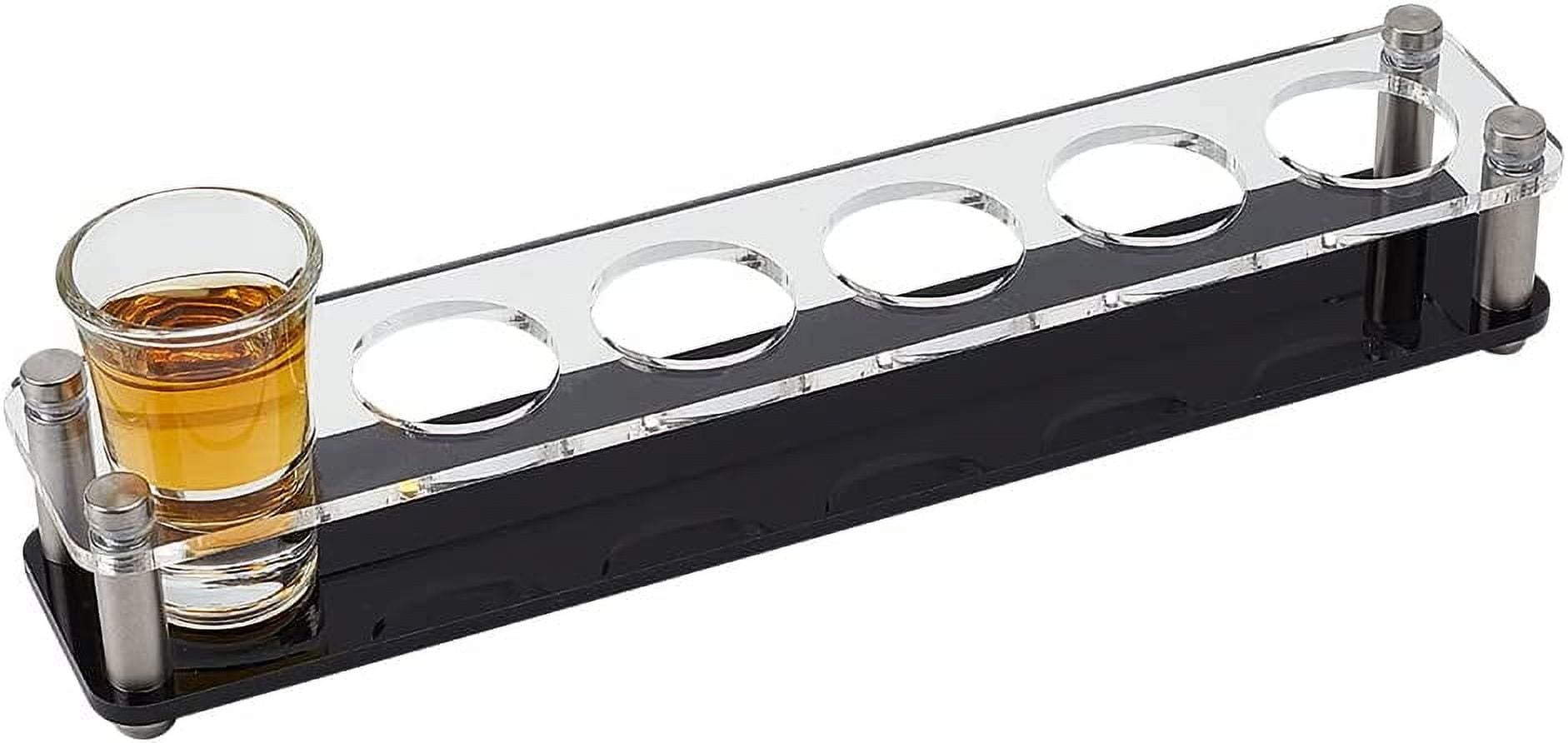 Shot Glass Holder Tray 6 Hole Acrylic Bar Tasting Serving Tray Wine ...