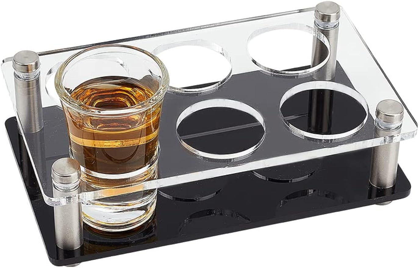 Shot Glass Holder Tray 6 Hole Acrylic Bar Tasting Serving Tray Wine ...