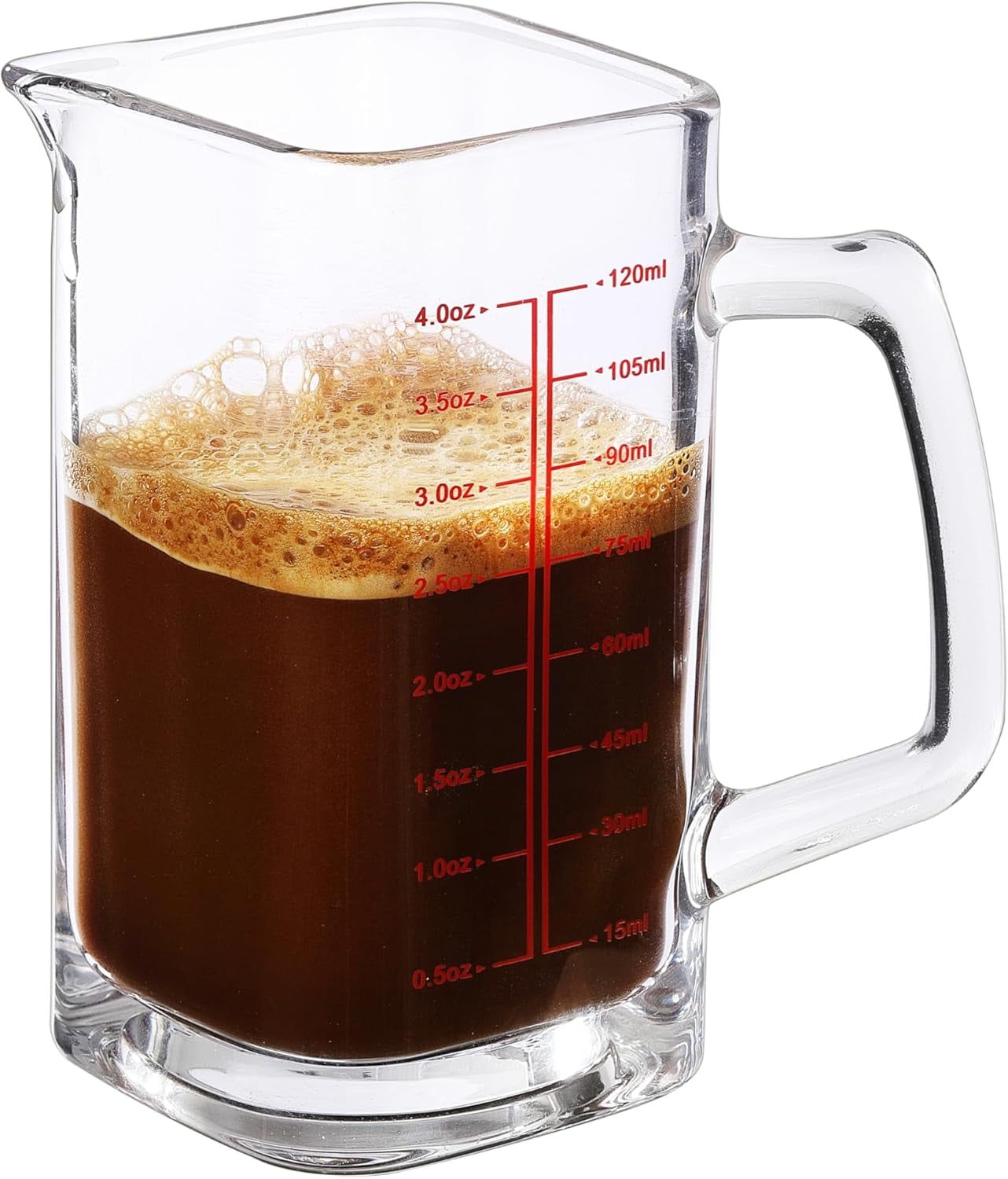 Shot Glass Measuring Cup, 4 OZ Espresso Shot Cups with Handle and V ...