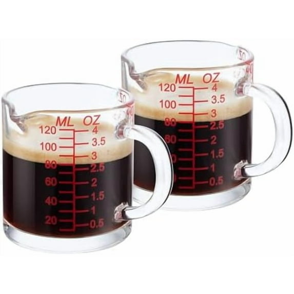 Shot Glass Measuring Cup 4 Ounce/120ML Liquid Heavy High Espresso Glass ...