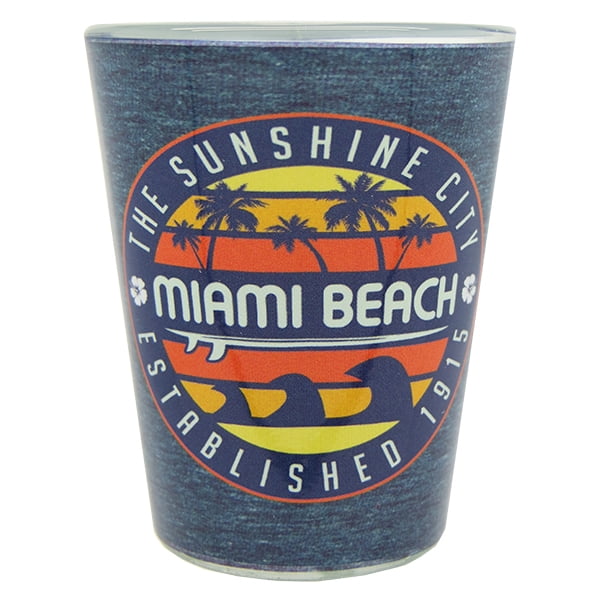 Name Drop Shot Glass Miami Beach Est 1915 - Walmart.com