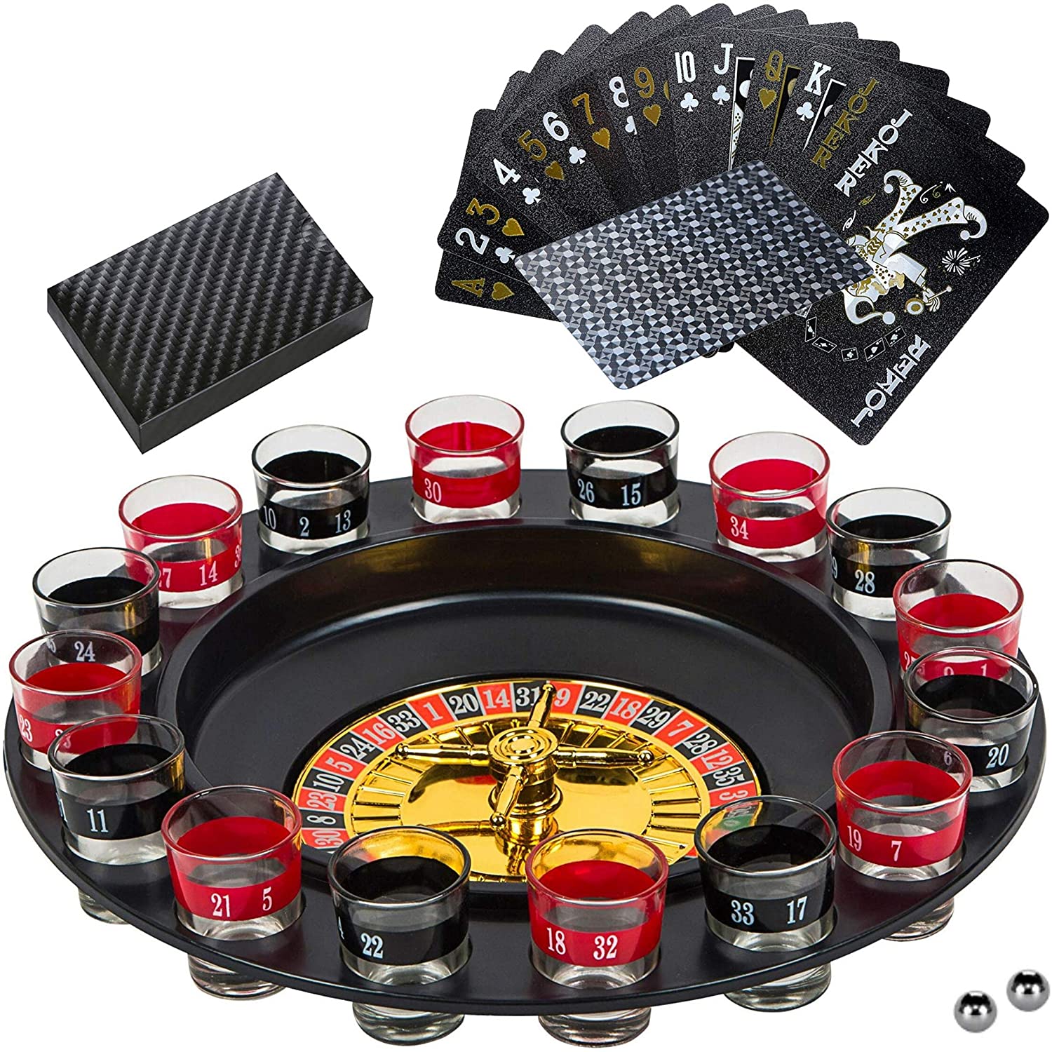 Complete Poker Set, Texas Hold'em Poker Set and Blackjack Card Game ...