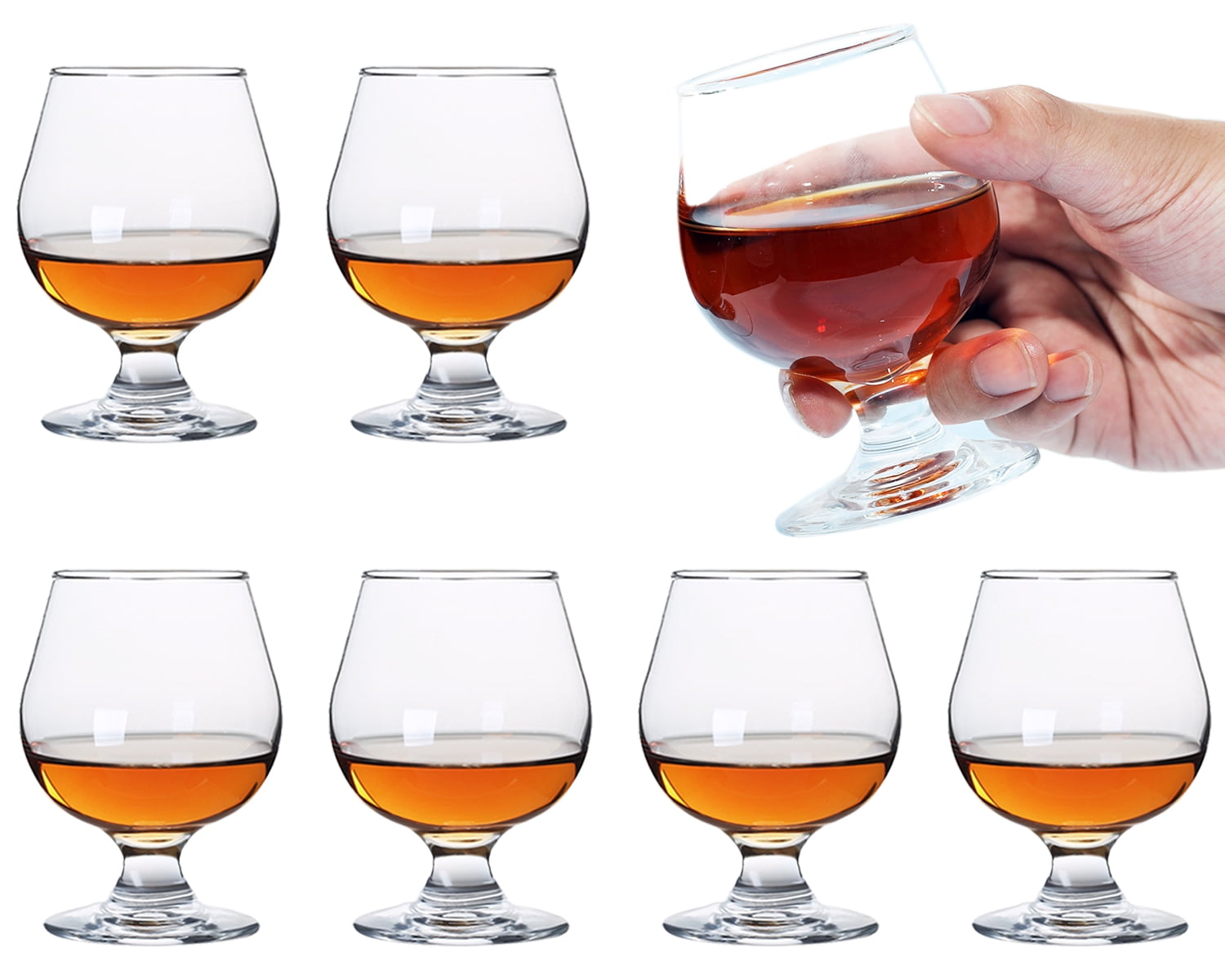 Walmart 5oz Kitchen Tequila Shot Glasses, Set of 6 Mini Brandy Cognac ...
