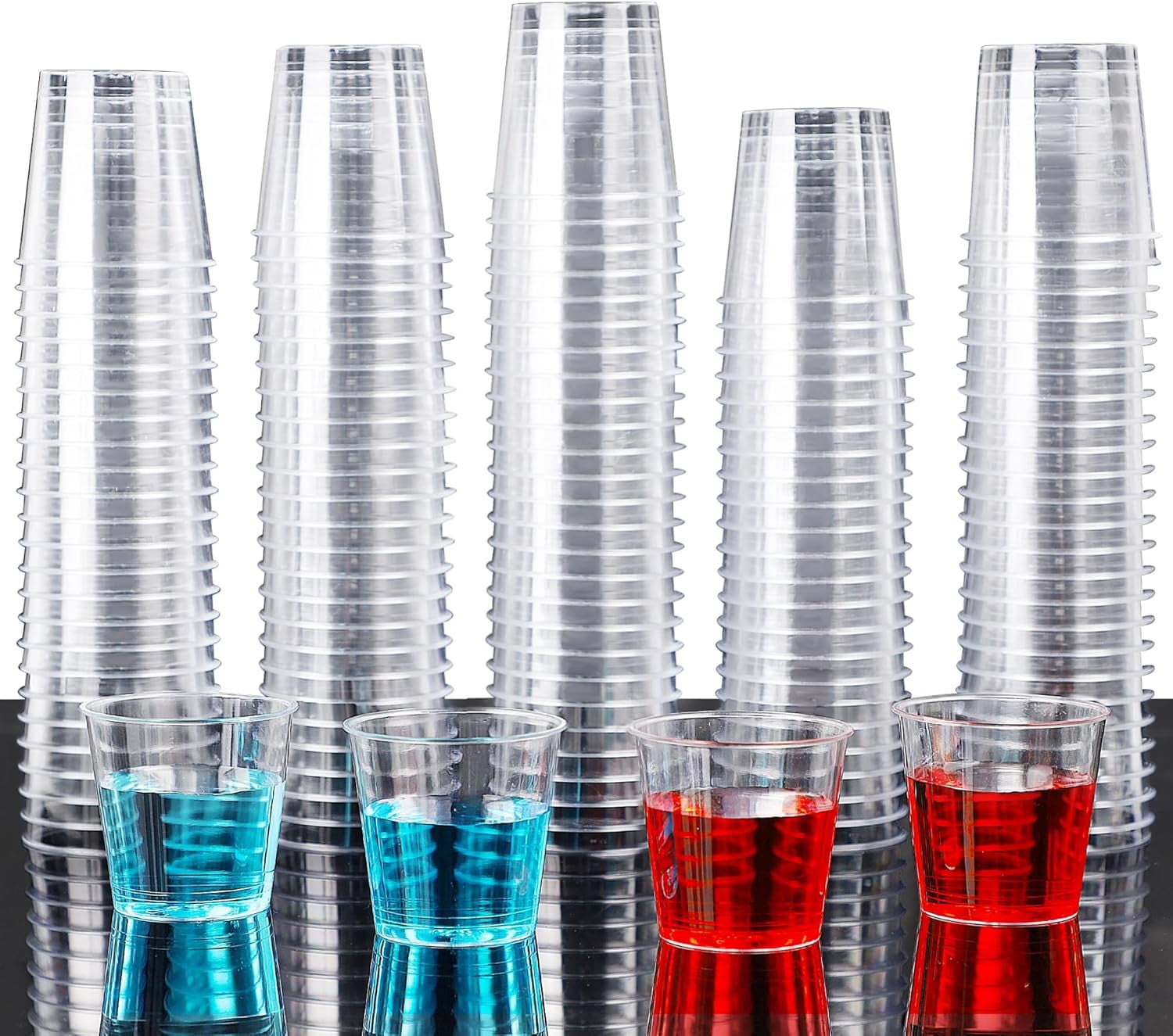 500 pcs Shot Glasses, 1oz Clear Plastic Disposable Hard Cups, Mini Cups ...